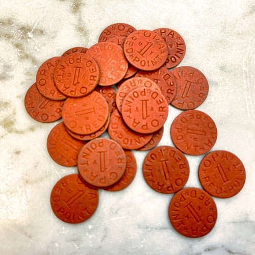 Lot of 29 Different Red Point Token OPA Point World War 2 WWII Ration ...