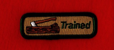 WOOD BADGE TRAINED Leader Staff Staffer Axe Log Uniform Patch Boy Scout ...