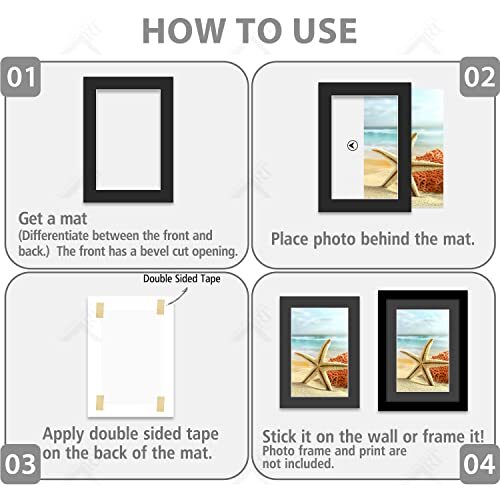 Acid-Free Pre-Cut Picture Mats for Photos with White Core Bevel Cut ...