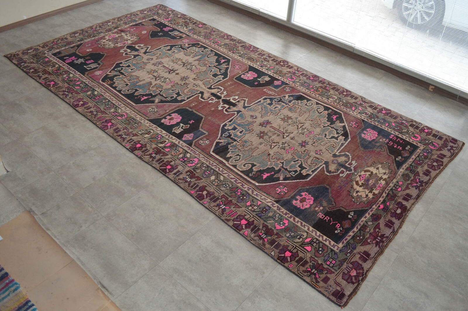 6x12 Rug Hand Knotted Area Rug Turkish Tribal Large Runner Rug actual ...