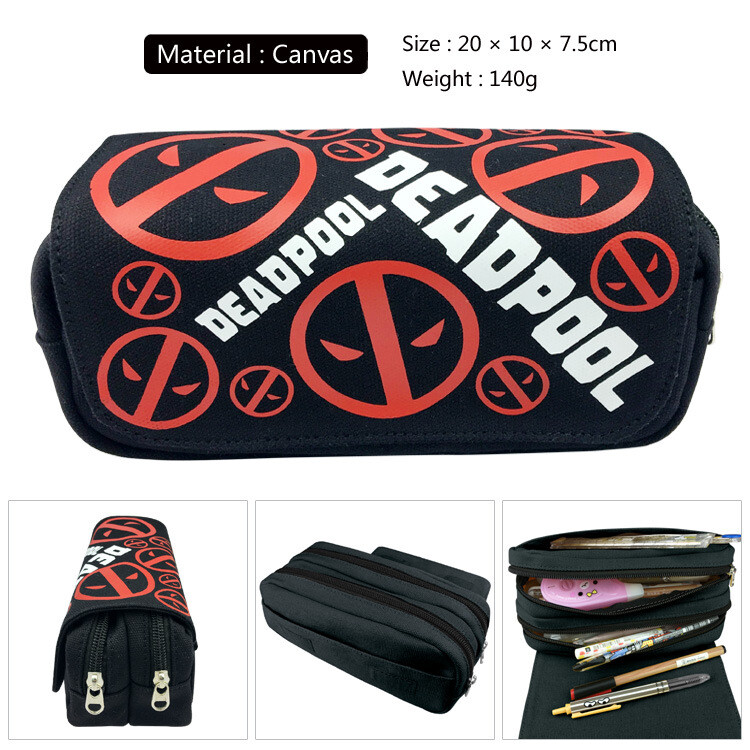 Deadpool Pencil Case Canvas Anime Travel Pouch Makeup Storage Bags Gift ...