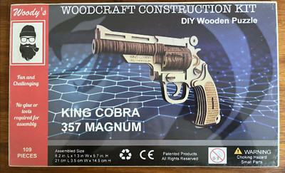 3D Puzzle Toy Wooden Gun Model Assembly Revolver Pistol Toys Teens ...