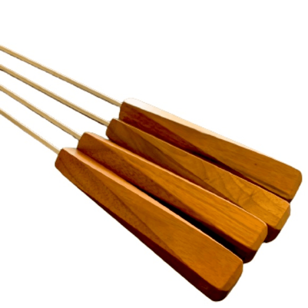 NWT Set of 4 Roasting Sticks Handmade Artisan Walnut Marshmallow Hot ...