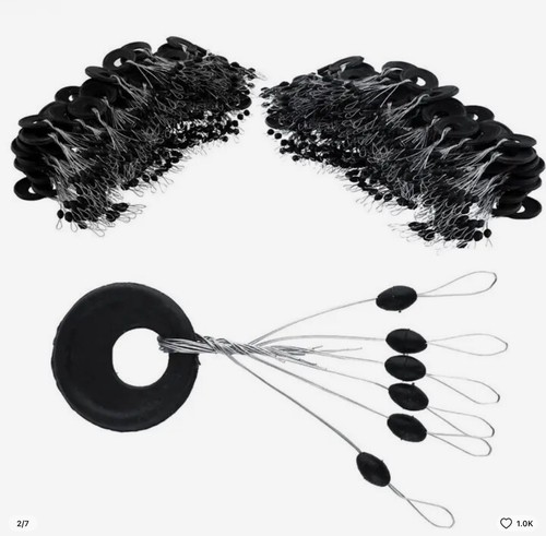 500 X Large Float Stops Line Stopper Bead Rubber Rig Slider Oval ...
