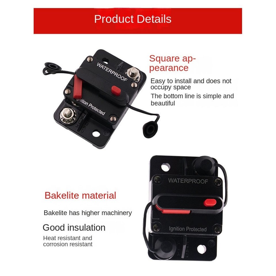 100A Circuit Breaker Fuse Reset 12-24V DC Car Boat Auto Fuse Box Fuse ...