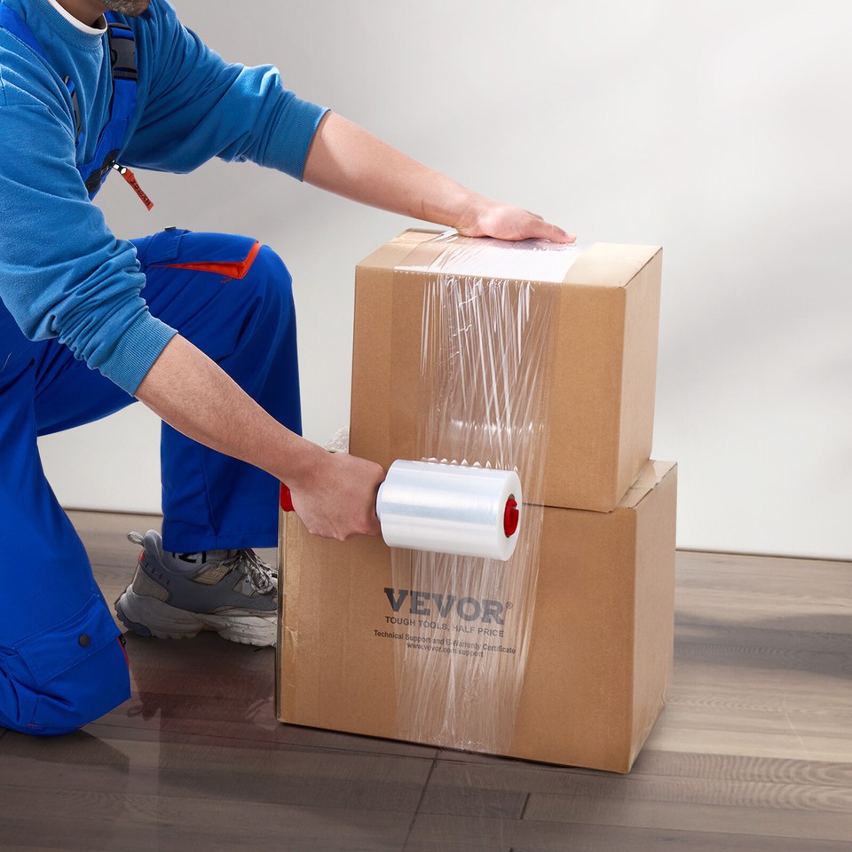 VEVOR Strong Clear Pallet Stretch Shrink Wrap Pack Cling Film 5" x 1000 ...