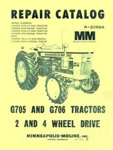 Minneapolis Moline G705 G706 G-705 G-706 Parts Manual | eBay