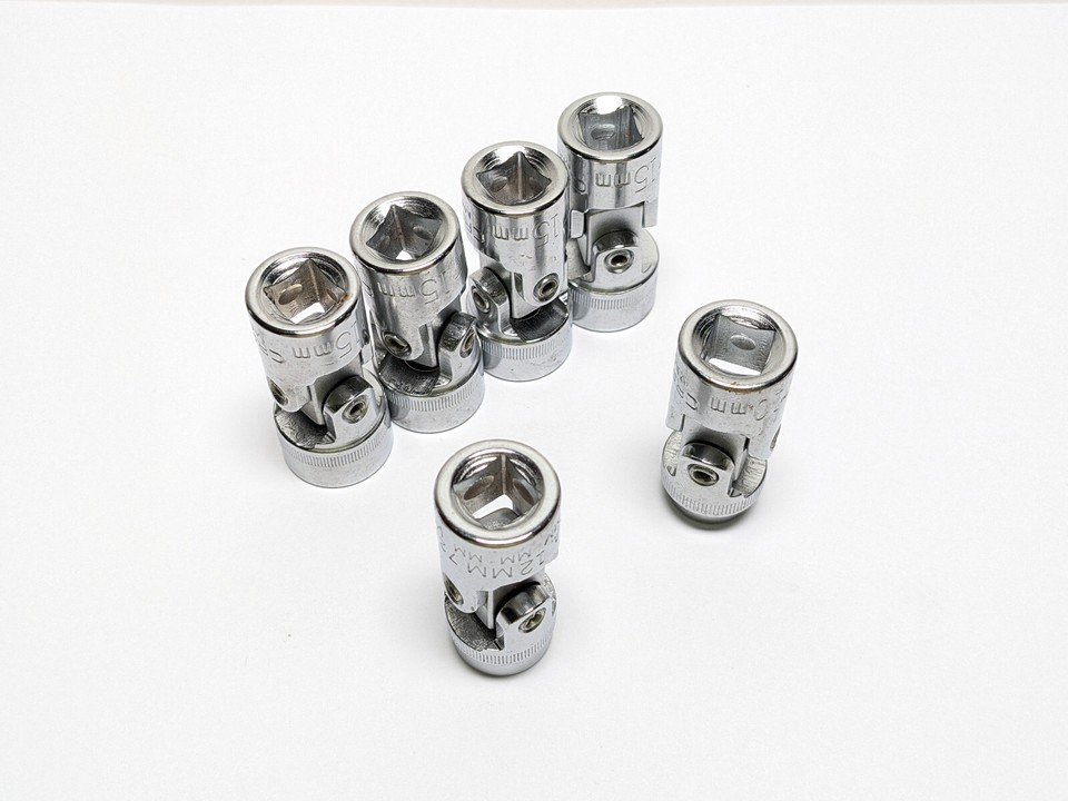 6 Vtg Craftsman Easco 3/8" Drive Metric Universal Swivel Sockets (10 ...
