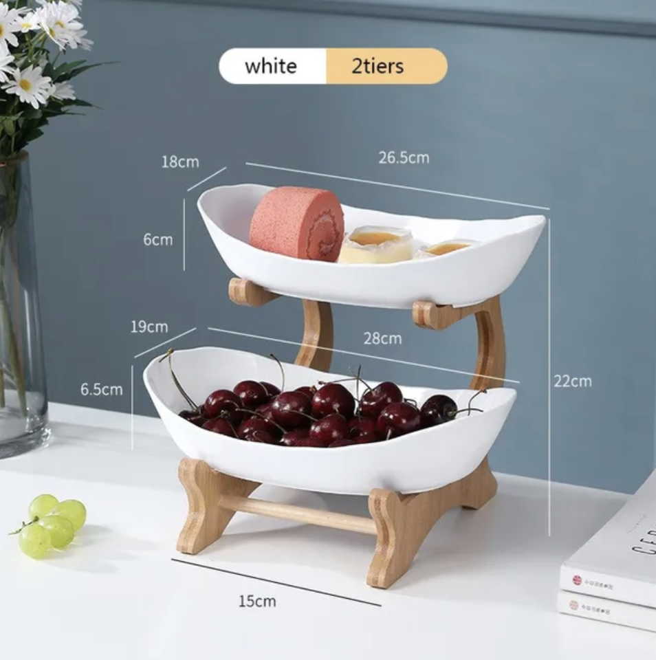 3 Tier Fruit Storage Basket Bowl Holder Vegetable Utility Rack & Dining ...