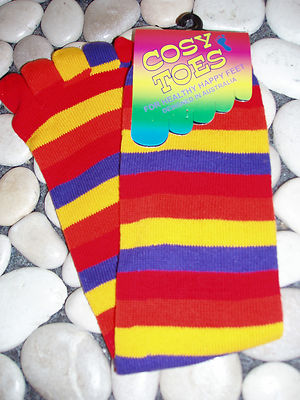 Toe Socks -Cosy Toes cottonYELLOW ORANGE RED PURPLE | eBay Australia