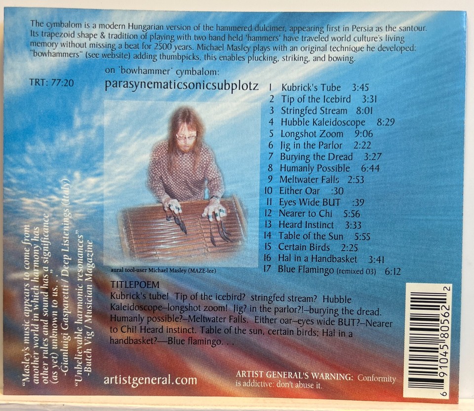 Michael Masley : Cymbalennium (CD 2000 Artist General) *Rare* *Very ...