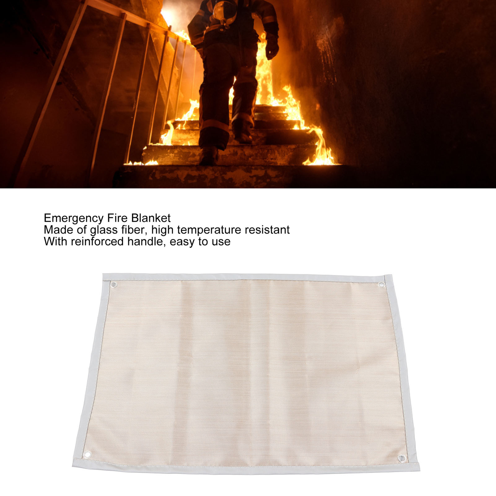 Glass Fiber Fire Blanket Heat Insulation Blanket For Emergency Gold CAR ...