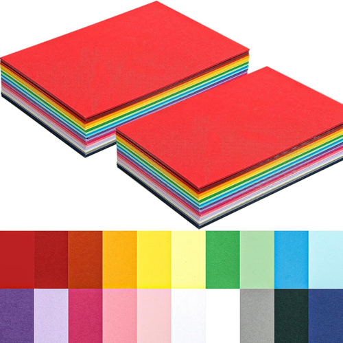100 Sheets Rainbow Colored Cardstock Index Card Blank Colorful Thick ...