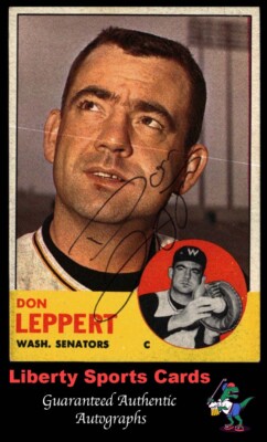 1963 Topps Don Leppert #243 Authentic Autographed Card Washington ...