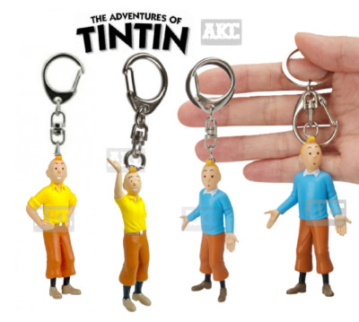 The Adventures of TINTIN Keyring -Blue/Yellow 8 cm, 6 cm *US-tariff ...