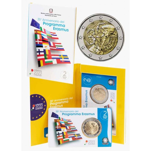 EU0003 - 2022 Italy - 2 Euro FDC Erasmus Program - Coin Card | eBay
