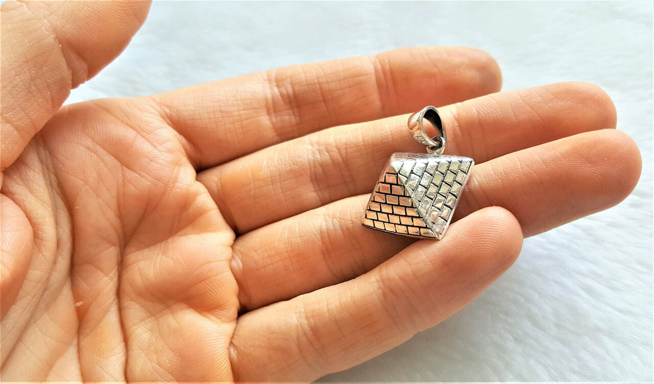 925 Sterling SILVER Egyptian Pyramid Ancient SACRED SIGNS Talisman ...