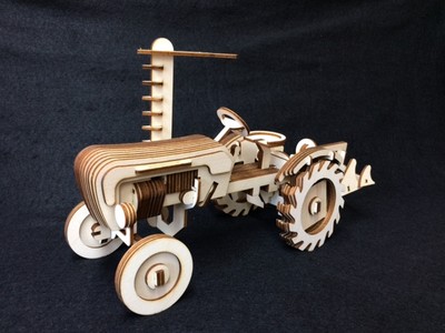 Vintage Farm Tractor Laser Cut Wooden 3D Model/Puzzle Kit | eBay