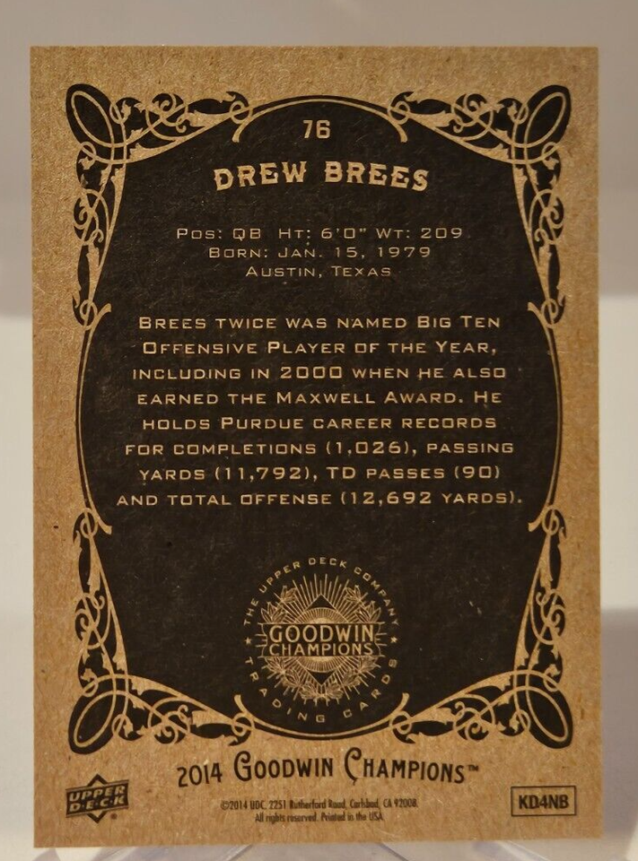2014 Goodwin Champions DREW BREES #76 | eBay