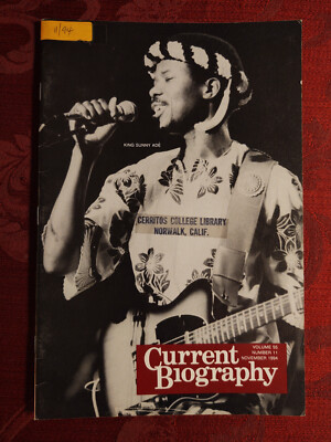 CURRENT BIOGRAPHY Magazine November 1994 King Sunny Adé David Bowie ...