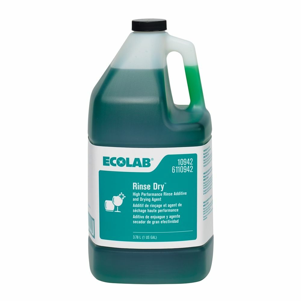 Ecolab 10942 Rinse Dry, Commercial-Grade Rinse Aid, Wicked Faster Case ...