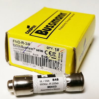 10PC new Bussmann FNQ-R-3/4 0.75A 600Vac FNQ-R Class Time-delay Fuses # ...
