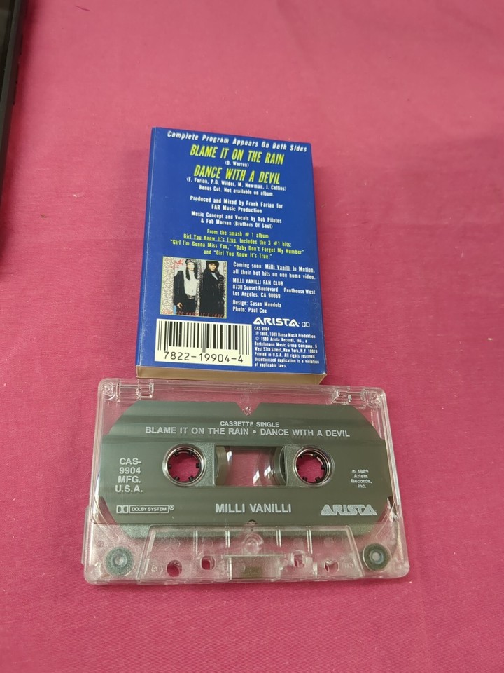 Milli Vanilla Blame It On The Rain (Cassette) | eBay
