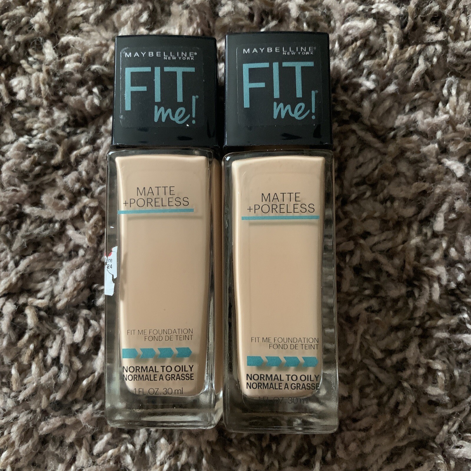Lot Of 2 Maybelline Fit Me Matte Liquid Foundation Makeup 124 Soft Sand ...