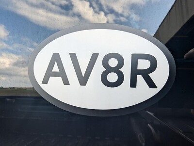 Oval AV8R Aviator /Sticker Decal - Weatherproof , black and white | eBay