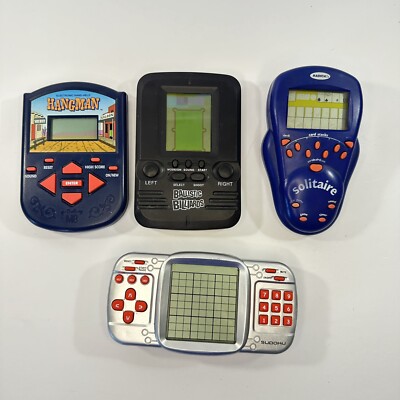 Electronic Handheld Games Lot Tested Working Solitaire Hangman Sudoko ...