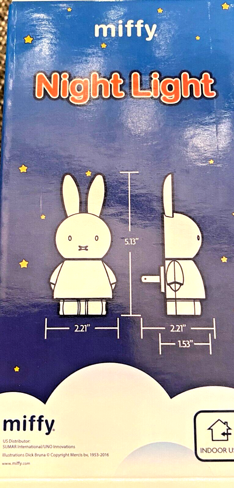 Sweet Dreams with Miffy (Nijntje) 5" LED Wall Night Light (Orange) NEW ...