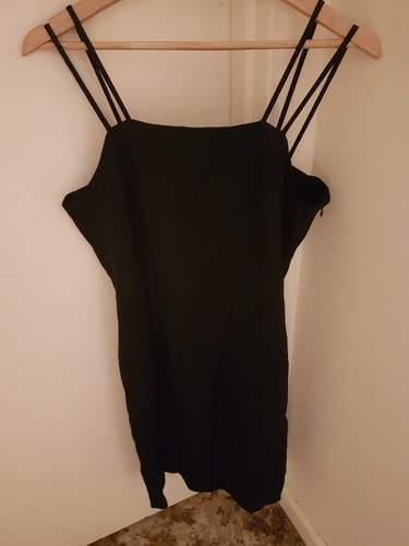 Black Shoe String Fully Lined Dress. | eBay Australia