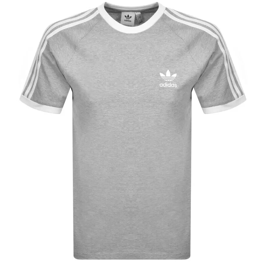 ADIDAS THREE STRIPES RETRO SHORT SLEEVE EMBROIDERED LOGO MENS T SHIRTS ...