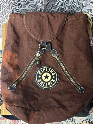 Kipling Drawstring Backpack Rucksack Brown | eBay