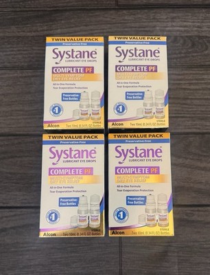Systane Complete PF Lubricant Eye Drops, 4x 10mL (1/3 FL OZ) (PACK OF 8 ...