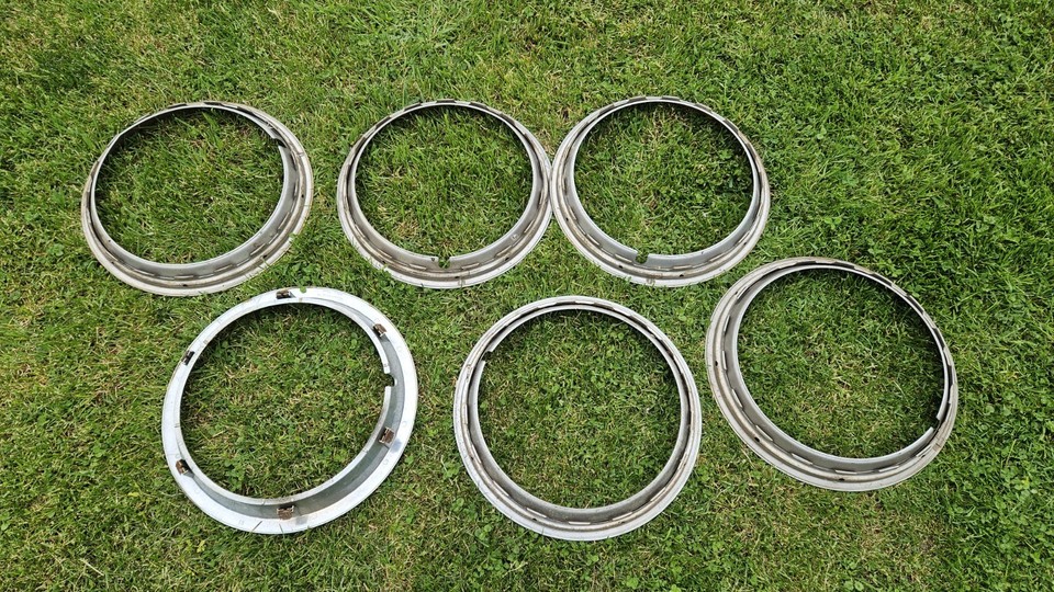 Set of 6 1980-1990 Ford F150 Bronco 15" Red Ring Trim Rings 1/2 Ton F ...