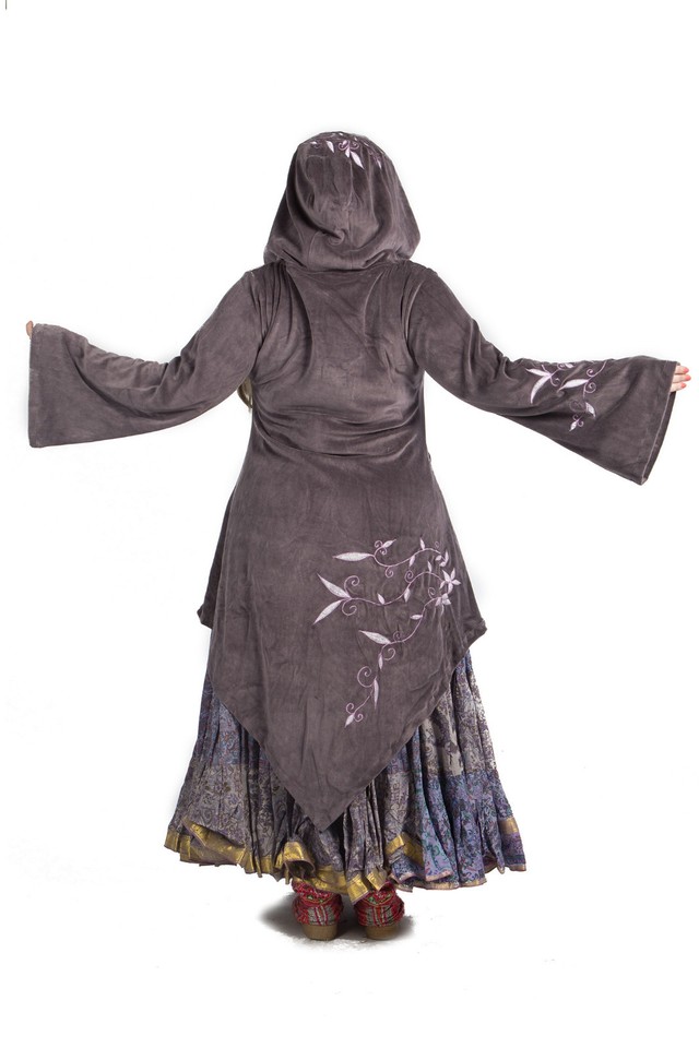 Velvet Faery Goddess Jacket, Boho Goa Psy Trance Coat Plus Size Pagan ...