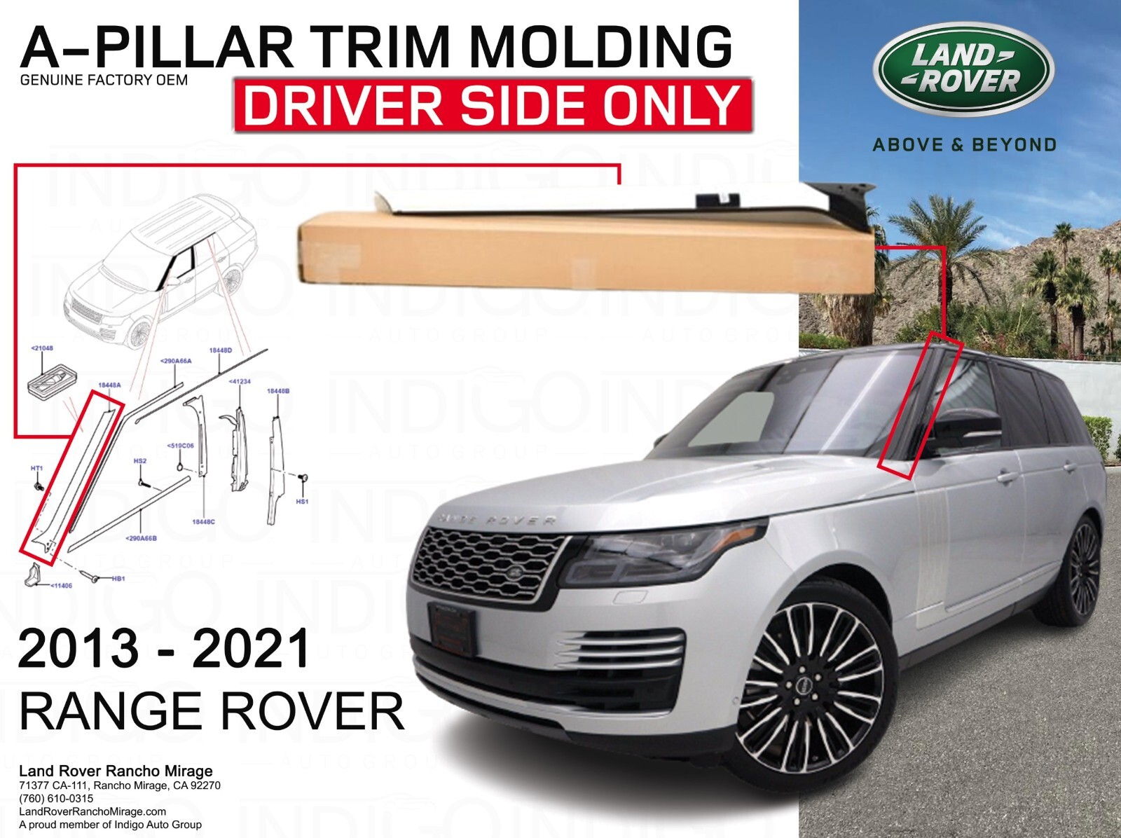 Genuine Range Rover Driver side (Left) Front Molding LR076493 | eBay