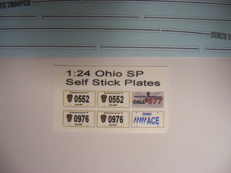 Ohio State Patrol 1:24 Water Slide Decal Set Fits 4- Door Sedan or ...