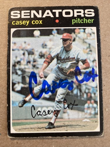 1971 Topps #82 Casey Cox Autographed Card - Washington Senators | eBay