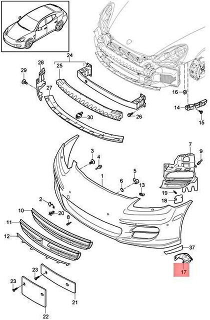 Front Bumper-corner Panel Left 97050532700 Fit for Porsche Panamera for ...