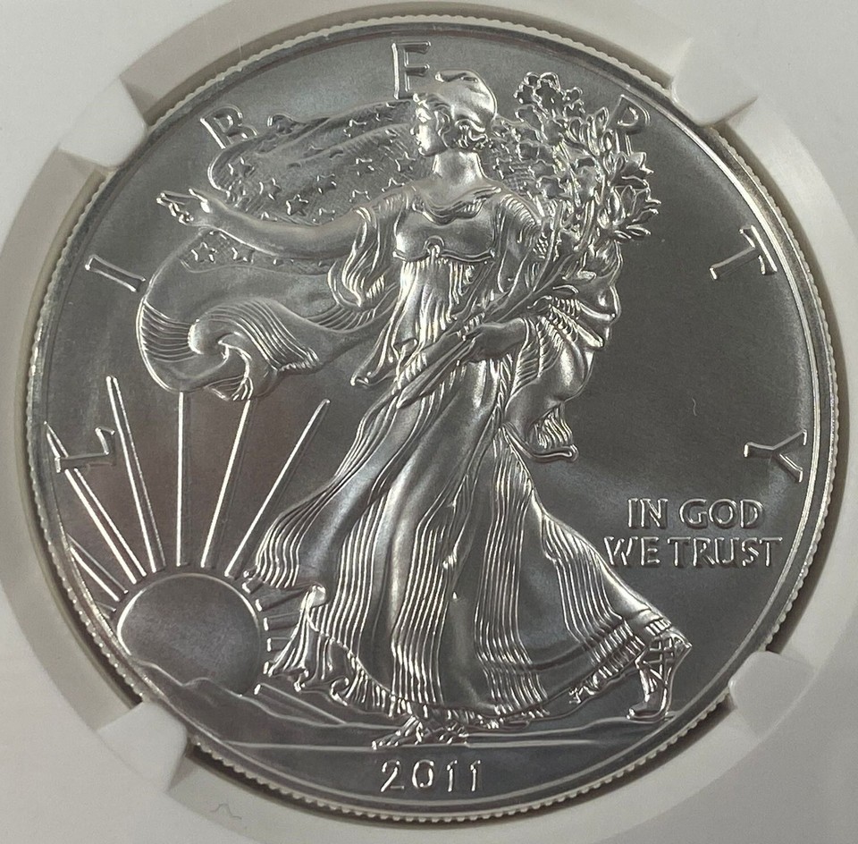 2011 Silver American Eagle Graded by NGC as MS-70 Early Releases 25th ...