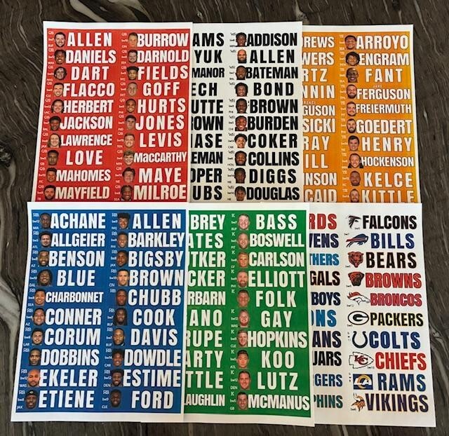 Fantasy Football Draft Party 2025-26 XL 4"x1" LABELS ONLY Stickers Top ...