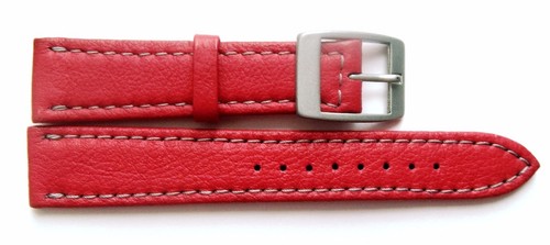 Authentic Locman 18mm RED Lorica Leather Watch Band/Strap with Buckle ...