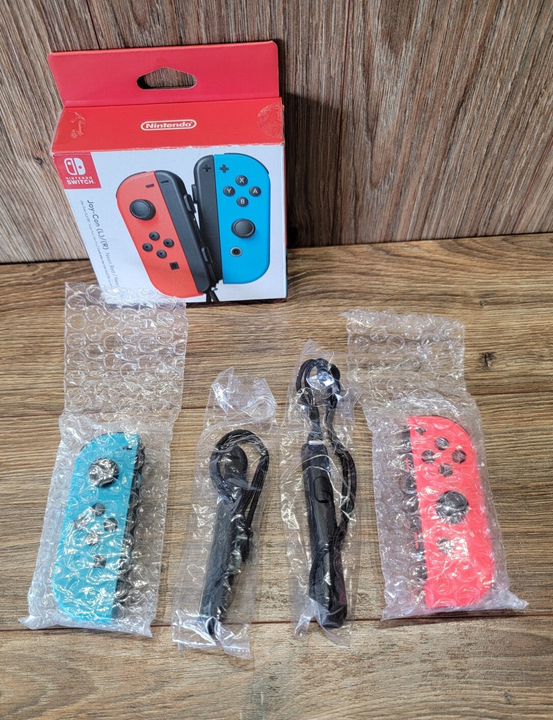 Nintendo Switch Official OEM Neon Red & Blue Joy-Cons Joycons w/Straps ...