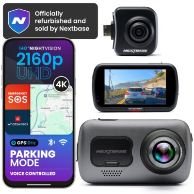 Nextbase 622GW 4K Dash Cam with Rear View Camera Bundle - 2160p/30fps ...
