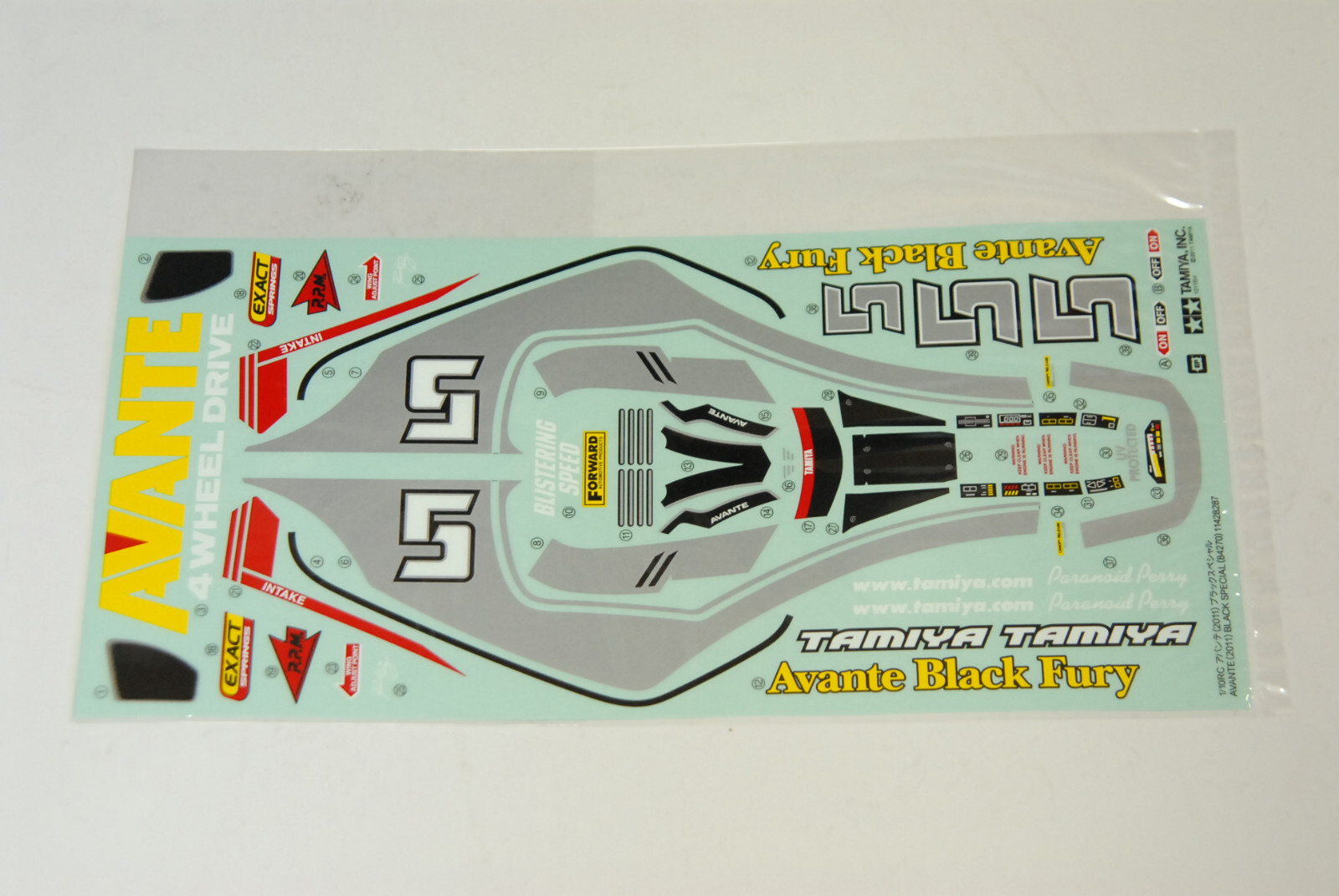 TAMIYA 1/10 AVANTE（2011) BLACK SPECIAL decals sticker | eBay