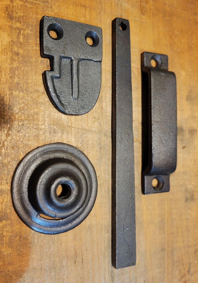 Early Iron Thumb Latch Drop Bar Strike Door Hardware Blake | eBay