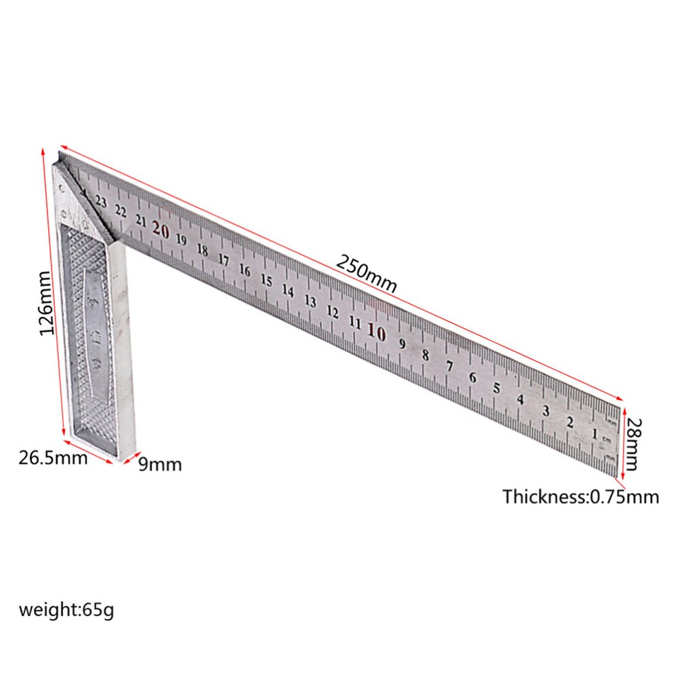 1Pc Stainless Steel Angle Ruler Ruler Carpenters Square Tool Stainless ...