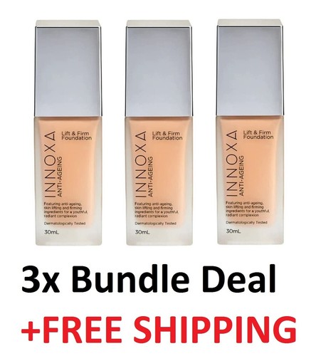 3x Innoxa Anti Ageing Lift & Firm Face Foundation Liquid Makeup #SAND ...
